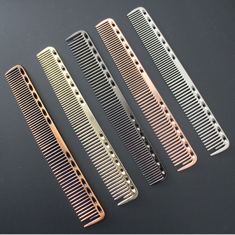 Spot #Hairdressing comb space aluminum comb stainless steel anti-static ...