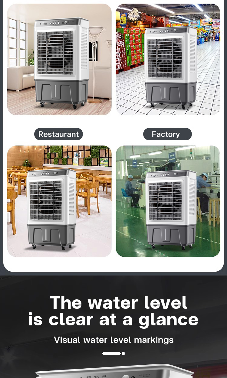Air Conditioning Fan 40L Large Water Tank Mobile Air Cooler Household ...