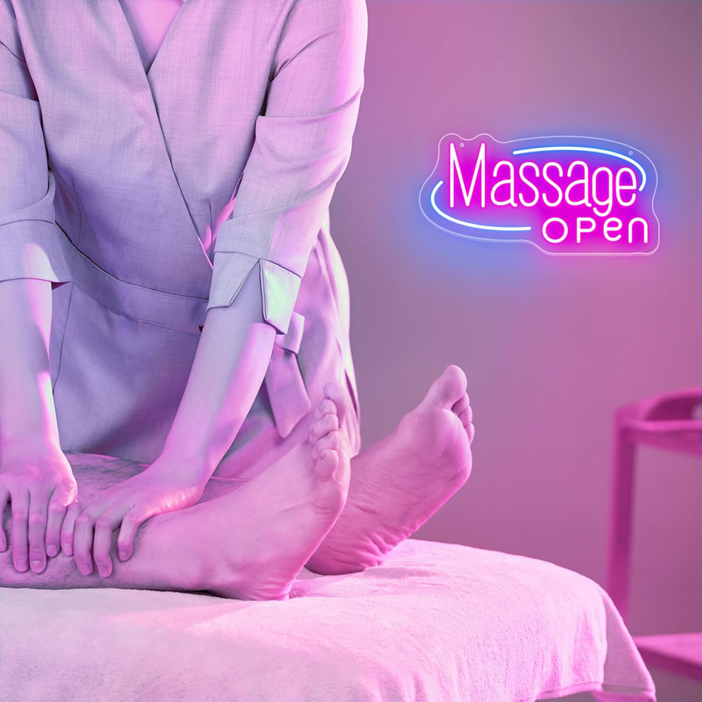 Massage Open Neon Sign Massage Open Beauty Salon Shop Led Light Custom ...