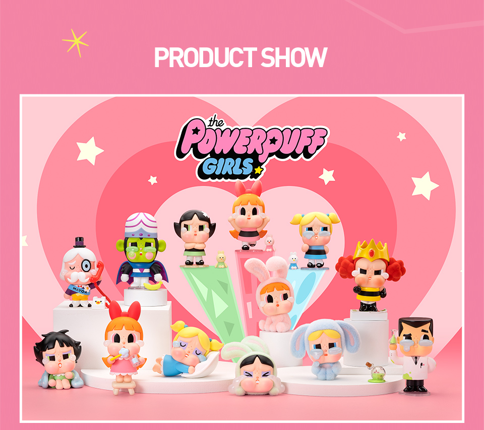 POP MART CRYBABY × Powerpuff Girls Series Figures Blind Box Action Toys ...