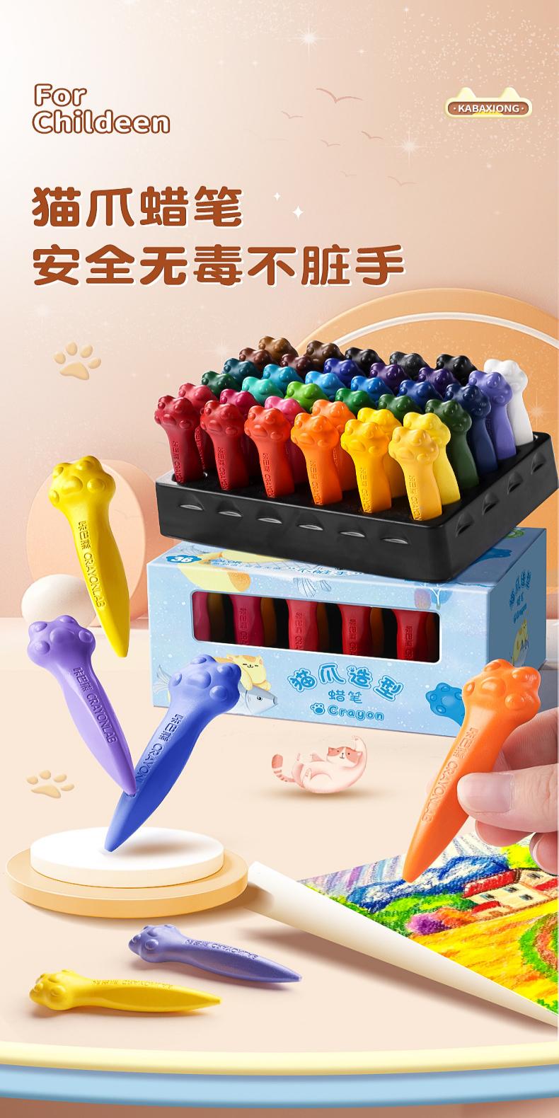Triangle Crayons for Toddlers Unbreakable 12/24/36 Colors Washable Non ...
