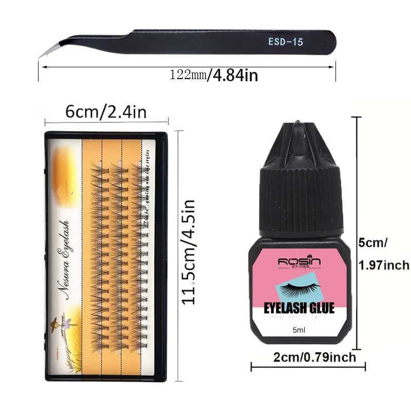 Professional Human Hair Lash Extension Hot Melt Lash Kit with Glue and ...