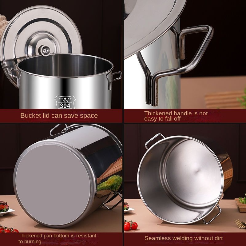 Thickened 304 Stainless Steel Pot Household Soup Pot with Lid Soup ...