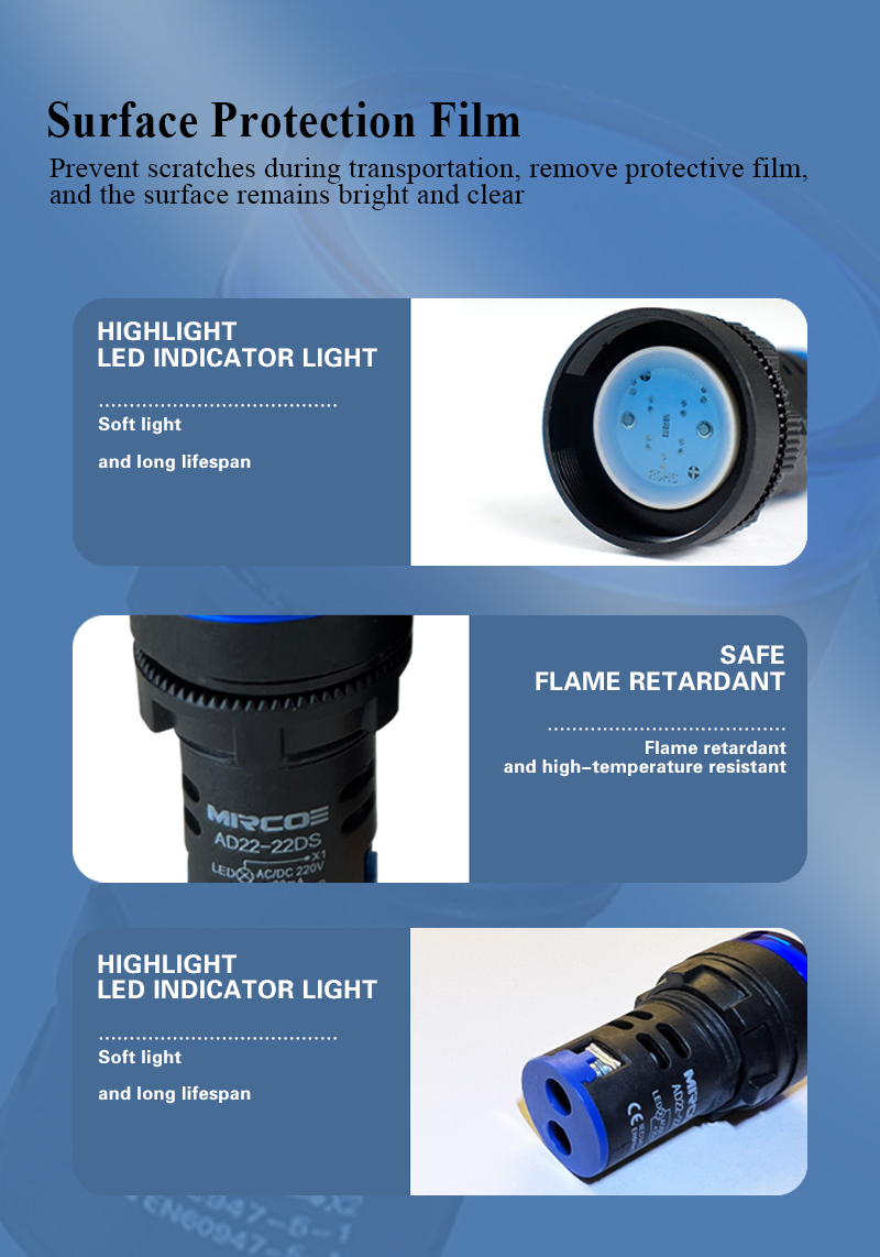 AD22-22 led pilot lamp panel indicator light red blue green yellow ...