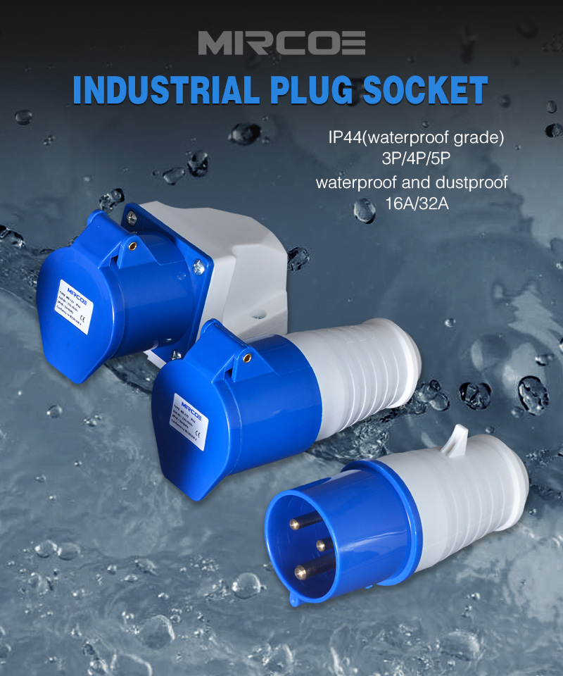 32A 3pin 4pin 5pin Industrial Plug Inudstrial Connector Coupler Panel Socket Straight&Oblique ...