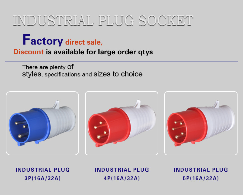 32A 3pin 4pin 5pin Industrial Plug Inudstrial Connector Coupler Panel Socket Straight&Oblique ...