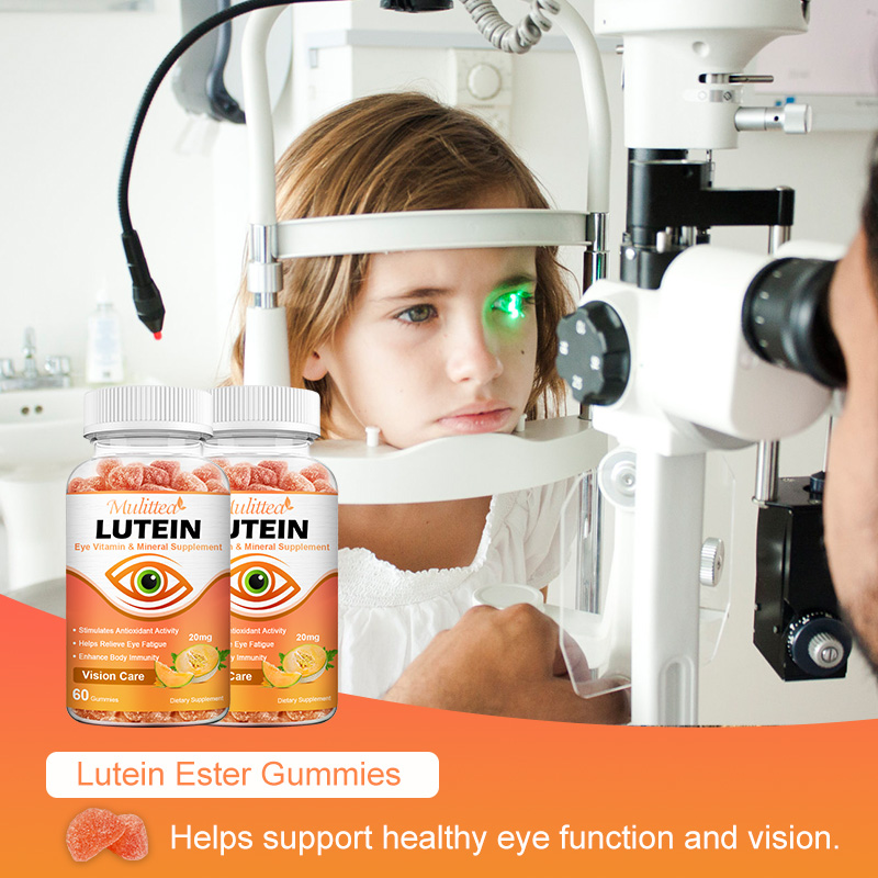 Mulittea Lutein Gummies Eye Vitamin & Mineral Supplement Stimulates ...