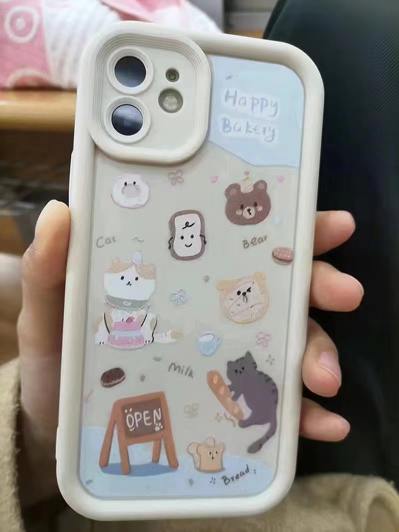 Cute Bread Cat Shiba Inu Drop Proof All-Wrap Phone Case for IPhone Cute ...