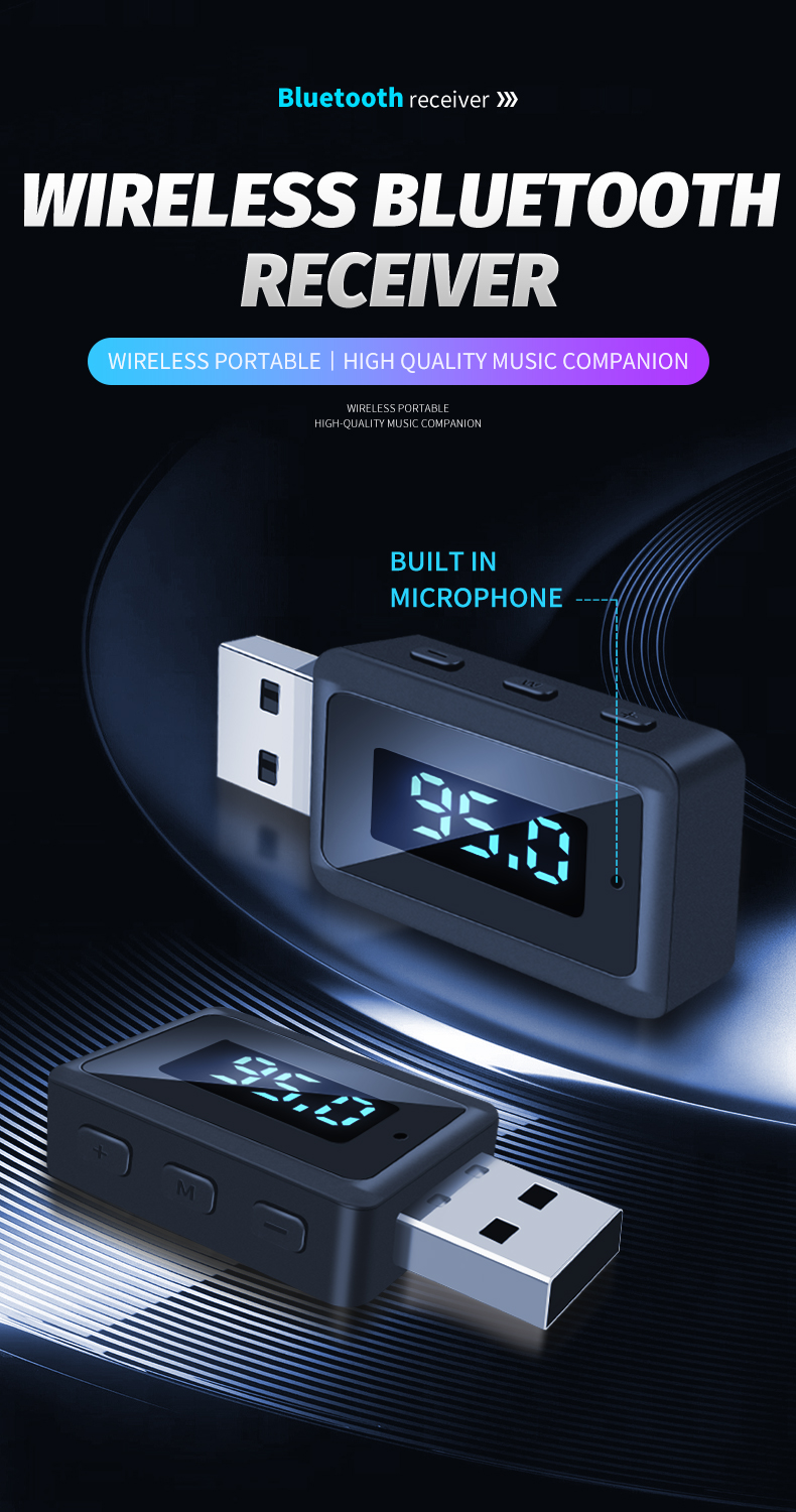 Car Bluetooth 5.3 Transmitter Receiver Handsfree Call USB Mini Power ...