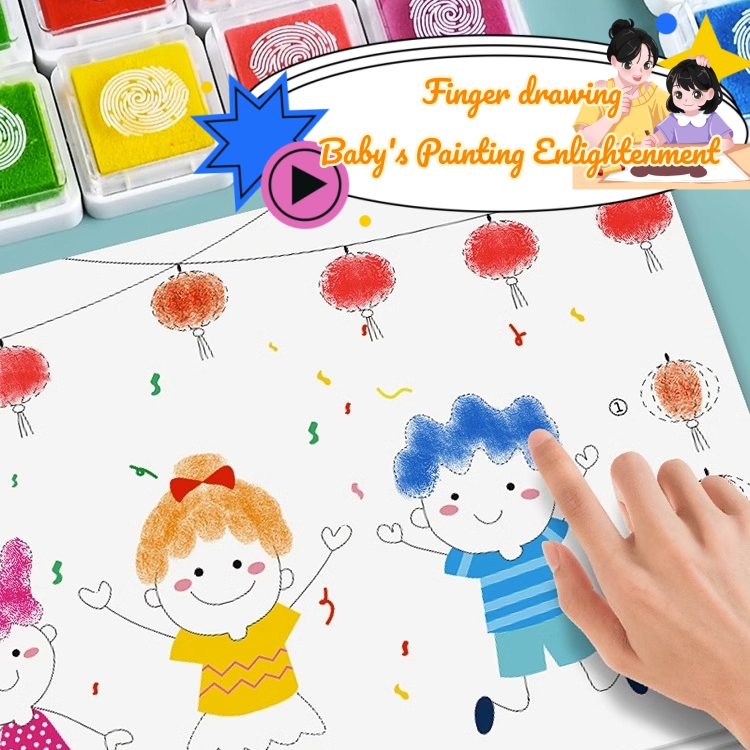 24Color Finger Paint for kids Finger Painting set with Book washable ...