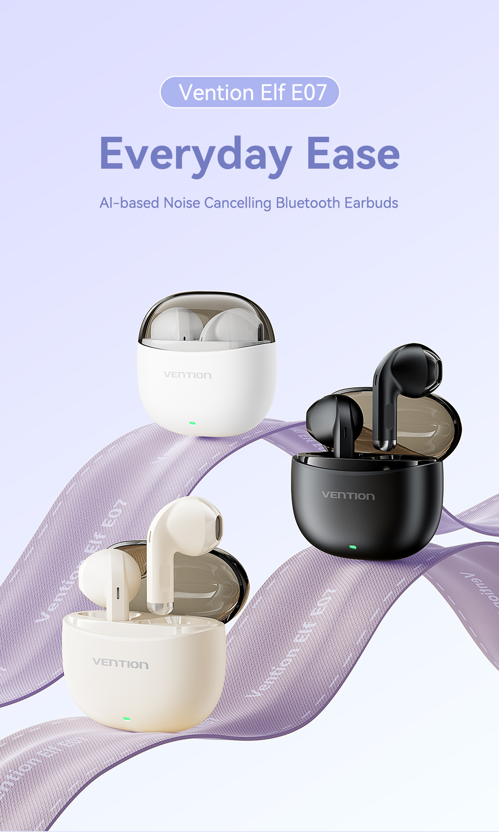 Vention TWS Bluetooth 5.3 Earbuds with AI-Based ENC Earphone High ...