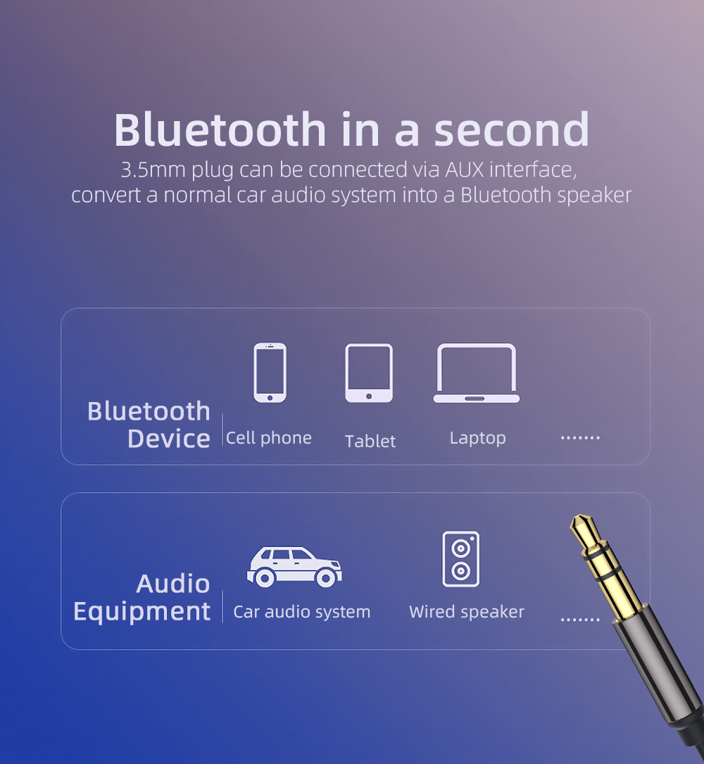 Essager USB Bluetooth Receiver Car 3.5mm Aux Adapter USB to 3.5mm Jack ...