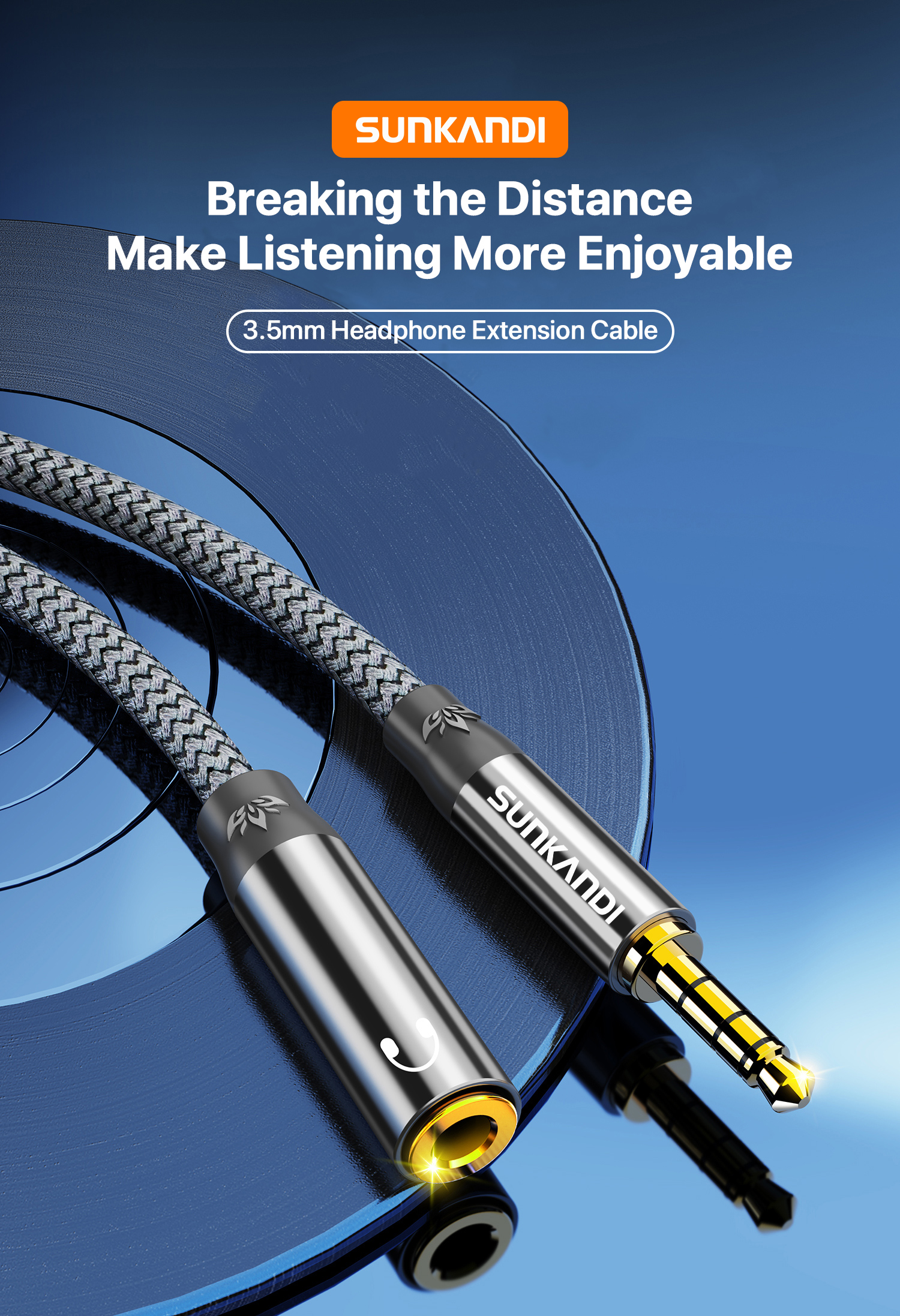 3.5mm Audio Extension Cable Jack 3.5mm male to 3.5mm Female Aux Jack ...