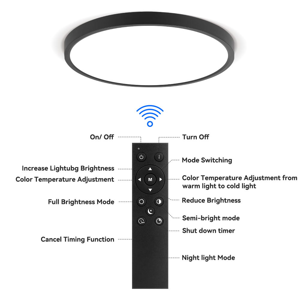 RGB Dimmable Ceiling Light with Remote APP Control Led Tri-color Modern ...