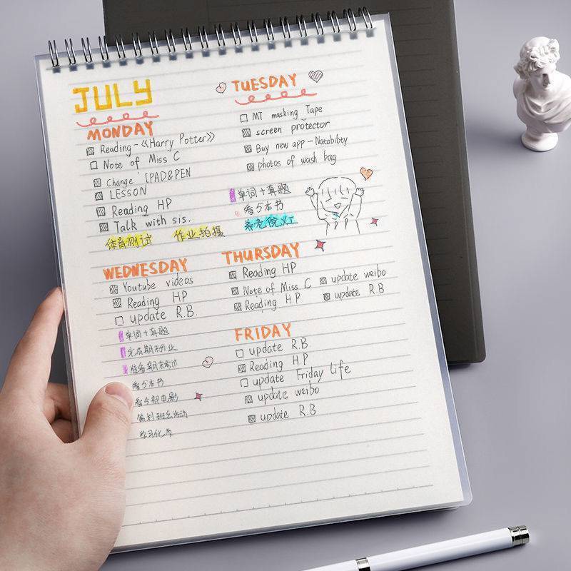 Spring Notebook A4/A5/B5 Notebook Flip Up Notebook Thickened Steno ...