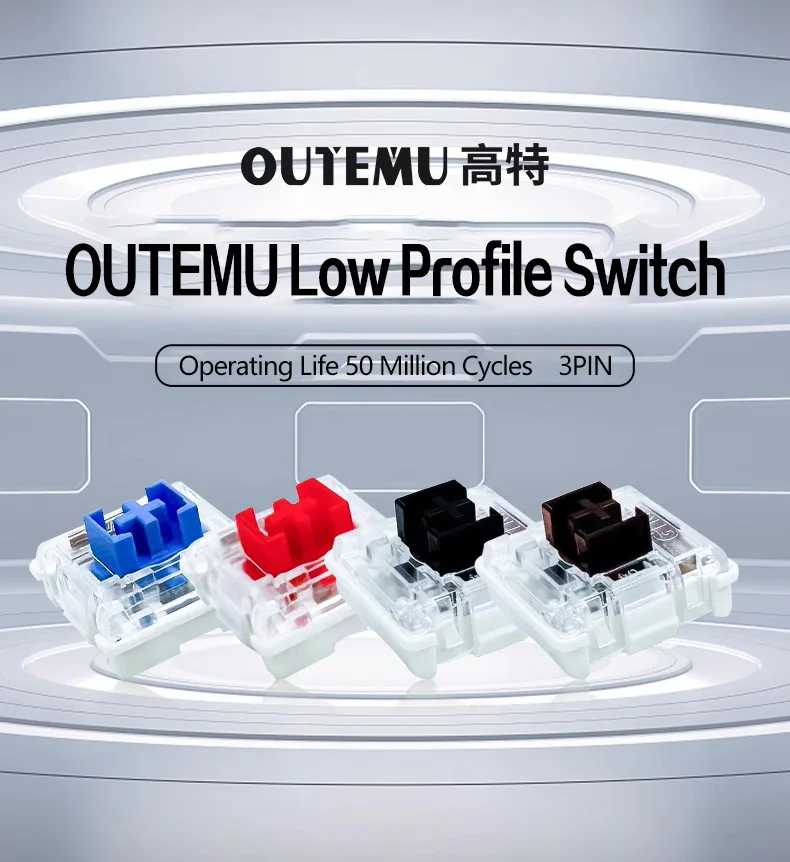 10PCS OUTEMU OTM Low Profile Switch Black Red Blue Brown 3 pins for ...