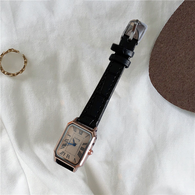Vintage small square plate temperament student watch niche premium sense belt bowl watch women's ...