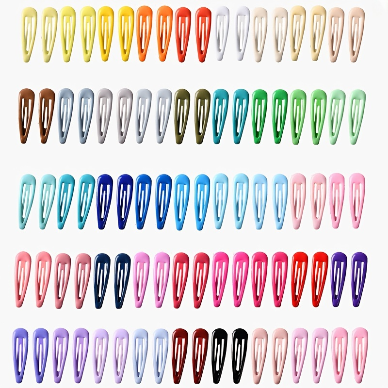 20/40/60pcs 5cm/1.97inch Candy Color Waterdrop Shaped Snap Hair Clips ...
