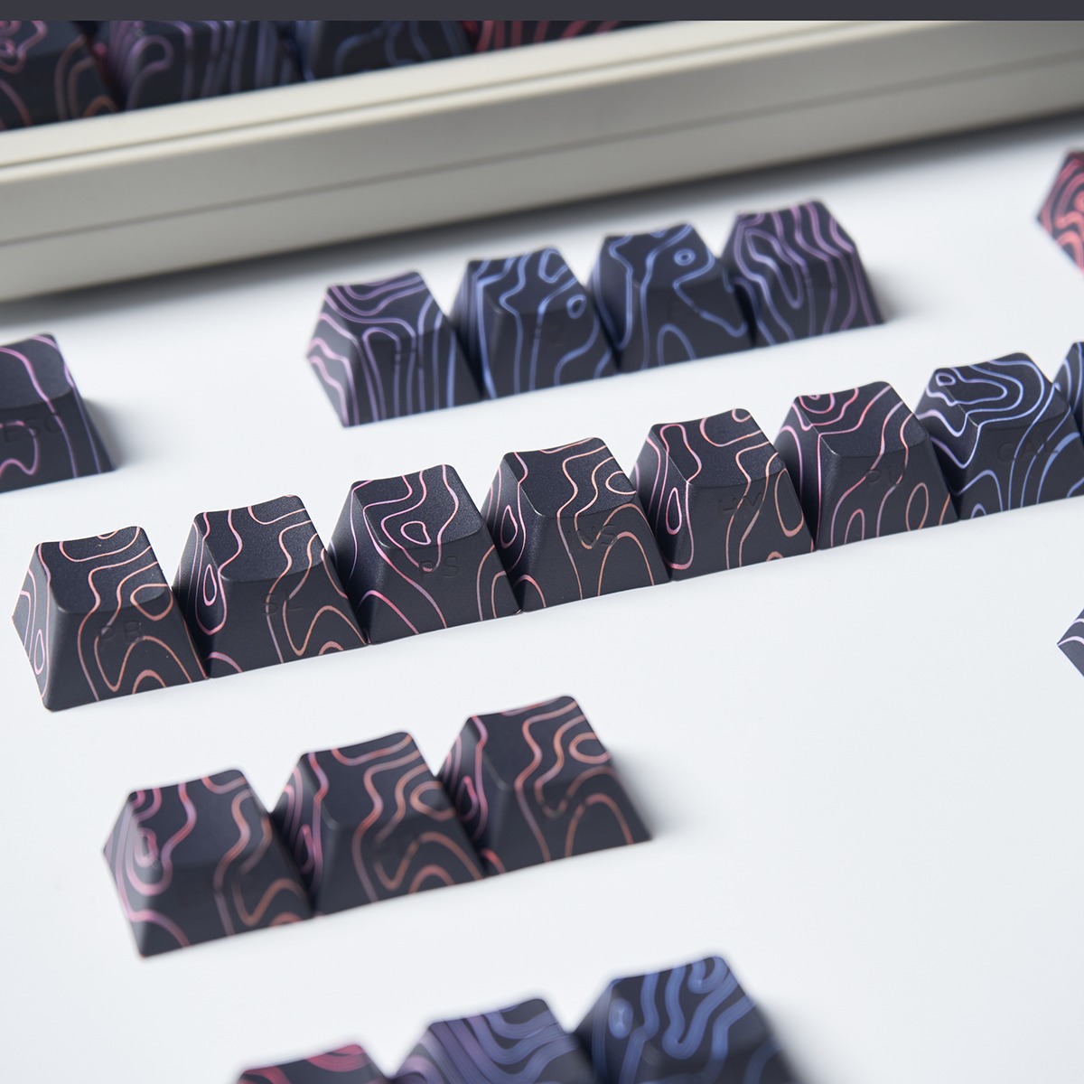 -LW- Canyon Contour Line Side Printing Keycaps PBT CHERRY Profile ...