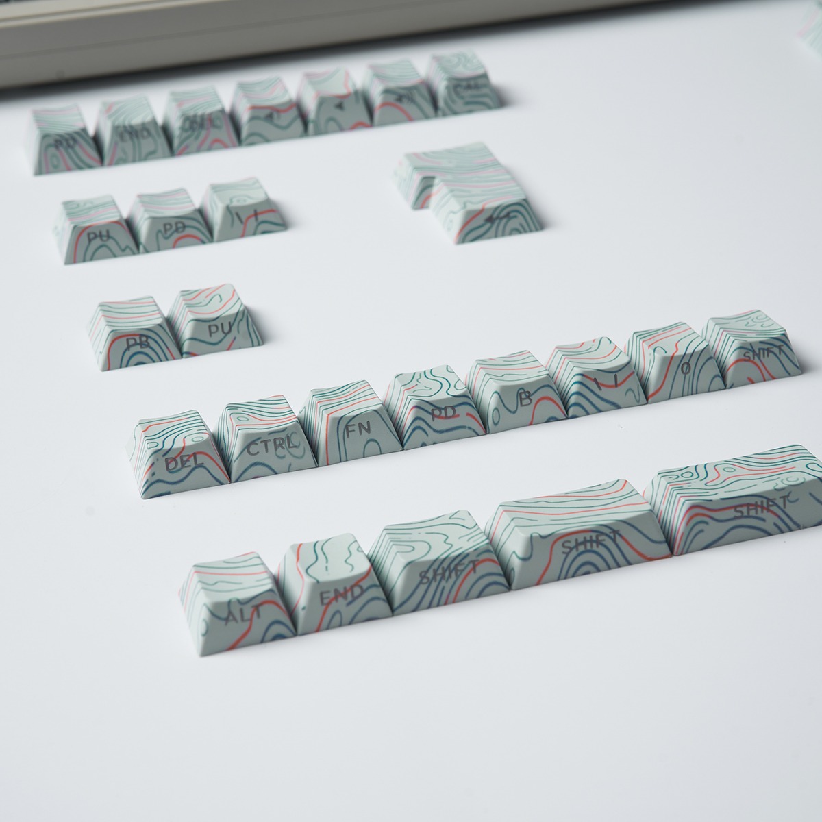 -LW- Canyon Contour Line Side Printing Keycaps PBT CHERRY Profile ...