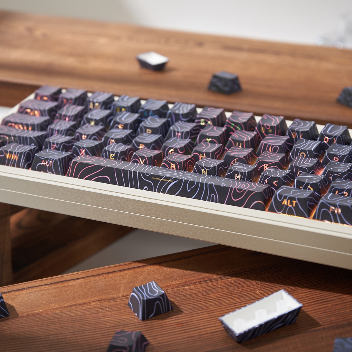 -LW- Canyon Contour Line Side Printing Keycaps PBT CHERRY Profile ...