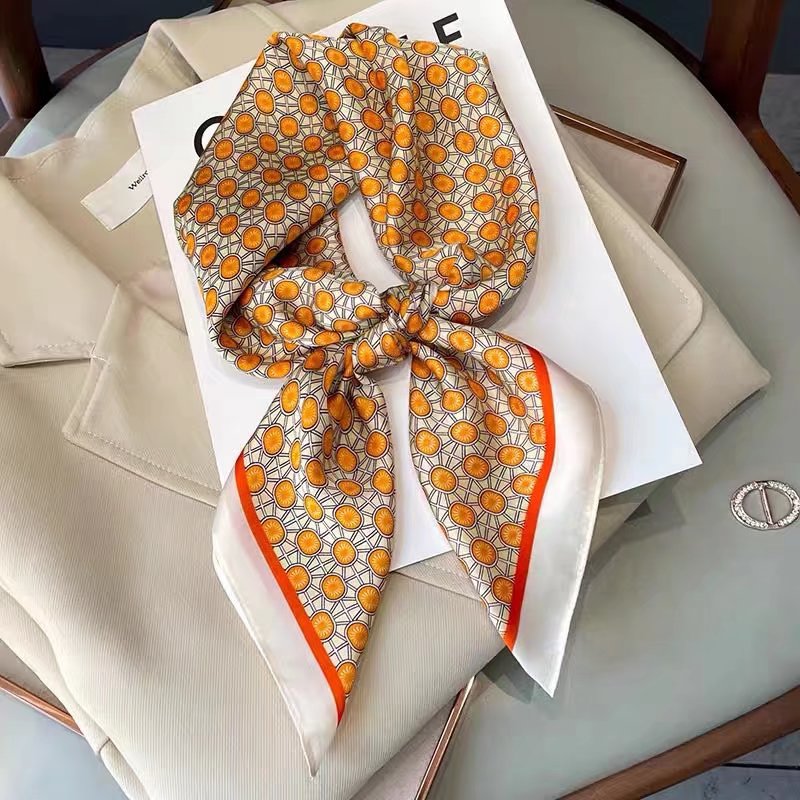 27.55inch Silk Square Scarf Multifunctional Air Hostess Scarf Women's ...