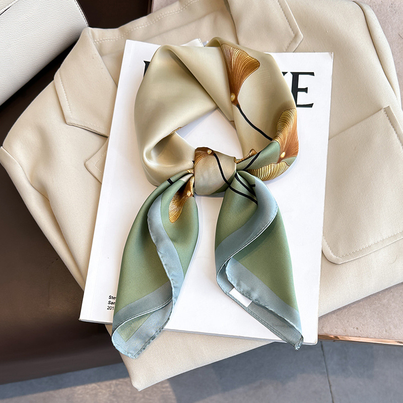27.55inch Silk Square Scarf Multifunctional Air Hostess Scarf Women's ...