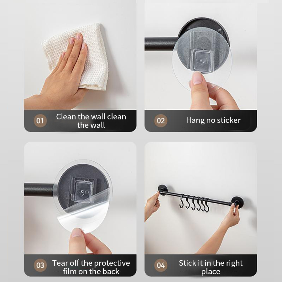 1 Piece Kitchen Hook Perforation-Free Hanger Viscose Sticky Hook Strong ...