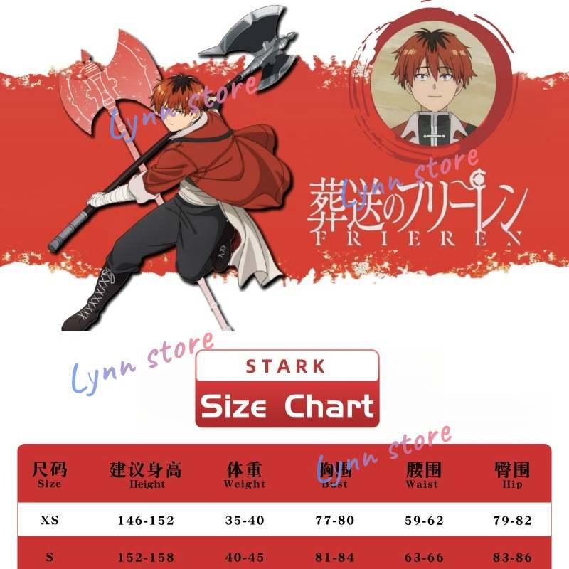 STARK Cosplay Costume New Anime FRIEREN AT THE FUNERAL STARK Red Jacket ...
