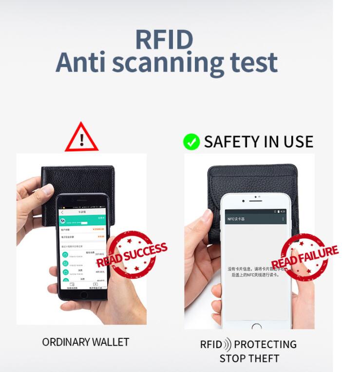 BANYANU Women Slim Original Genuine Leather Purse Anti RFID Simple ...