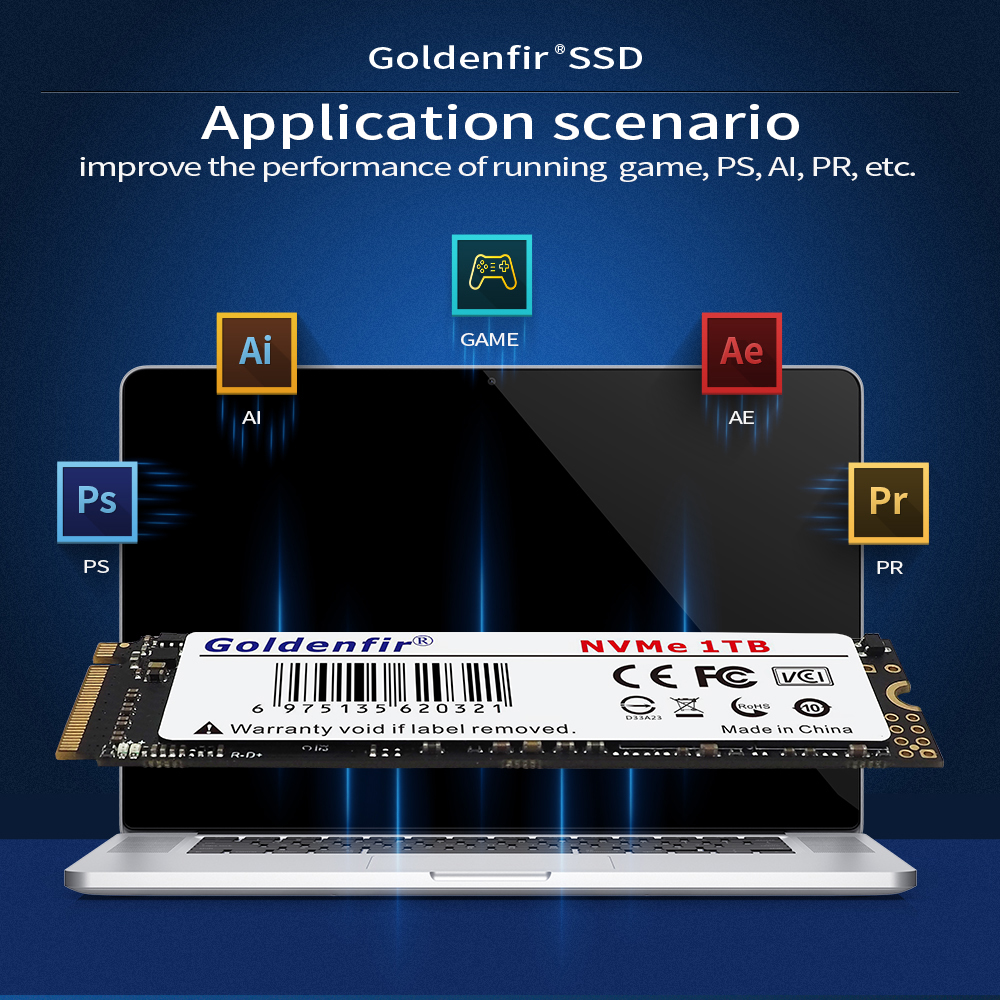 Goldenfir SSD M.2 NVMe 1TB 512GB 256GB 128GB PCIe M2 2280 Internal Solid State Drive Laptop ...