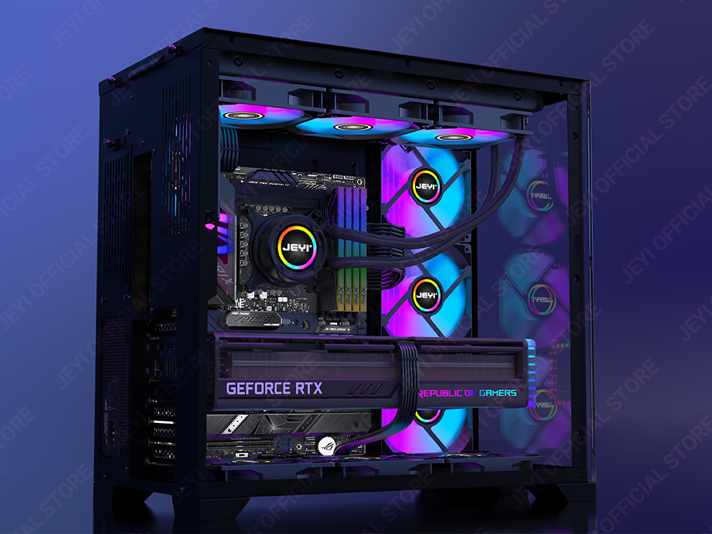 JEYI 120mm PC ARGB Cooling Fan AURA SYNC RGB Computer Fans Ultra Silent ...