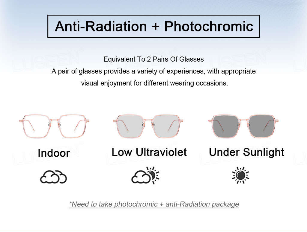 LUSEEN Photochromic Eyeglass Anti Radiation Glasses For Man And Woman ...