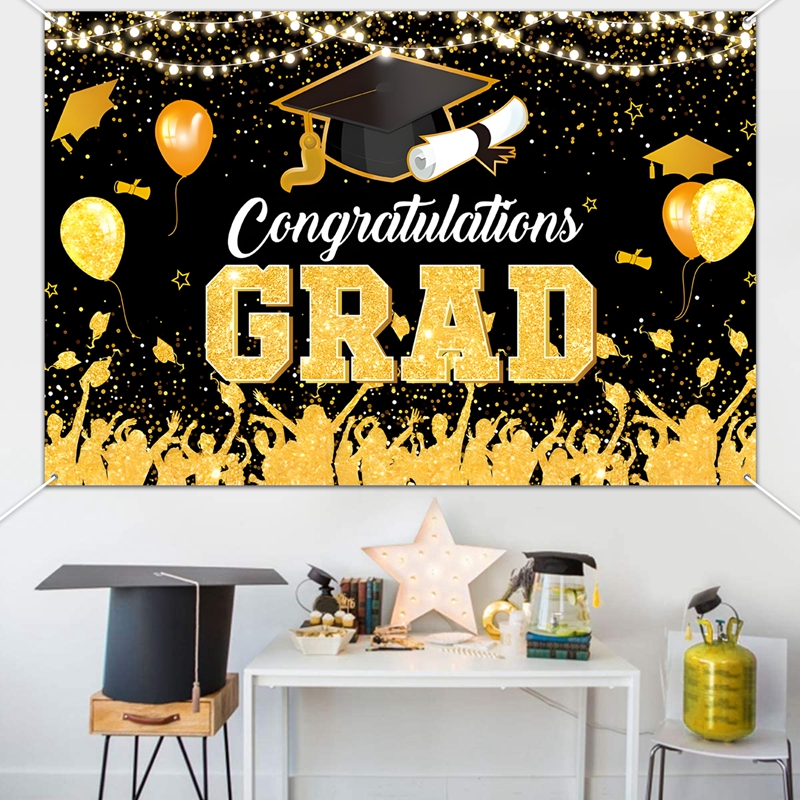 150*100cm Graduation Banner Grad Backdrop Vinyl Background Gard 2024 ...