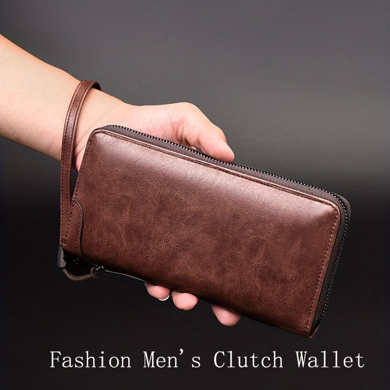 Men's Wallet High Quality Pu Leather Long Zipper Wallet for Men RFID ...