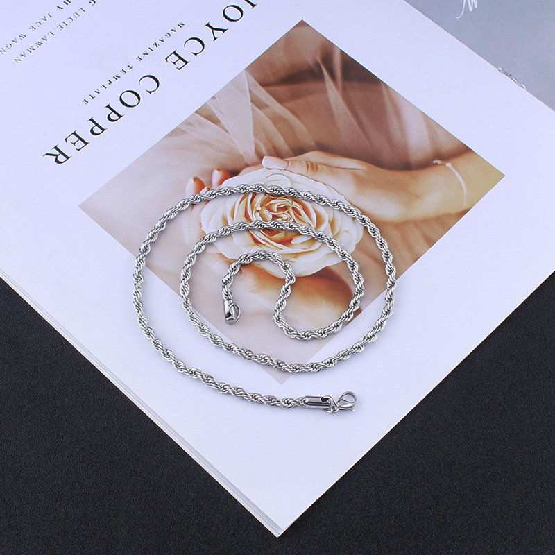 Hip hop stainless steel Cuban chain luxury titanium steel chain Twists ...