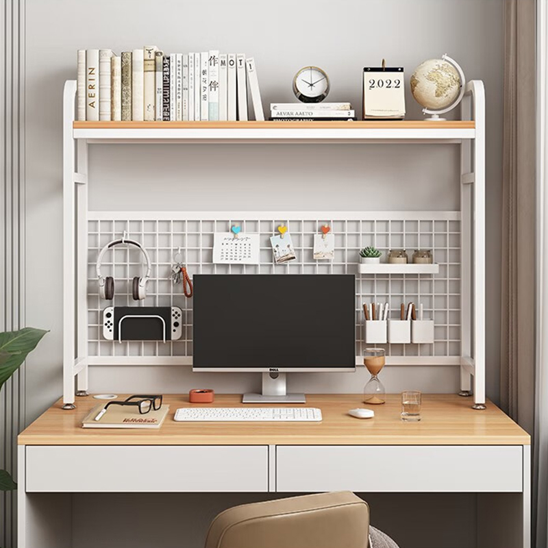 2 Layer Bookcase Wooden Bookshelf Organizer Rack Computer Desk Desktop ...