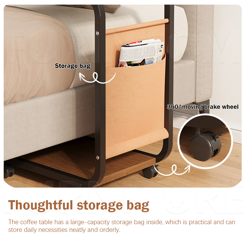 Bedroom Storage Rack Coffee Side Table Bedside Sofa Table Small Movable ...