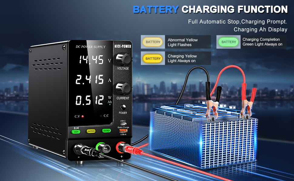 NICE-POWER Laboratory Power Supply 30V 10A 4-Digit LED Display Encoder ...