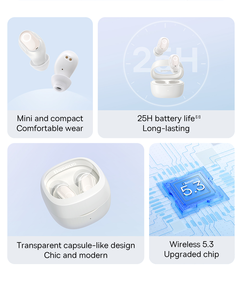 Baseus WM02 True Wireless Earphones TWS 5.3 Bluetooth Earbuds | Shopee ...