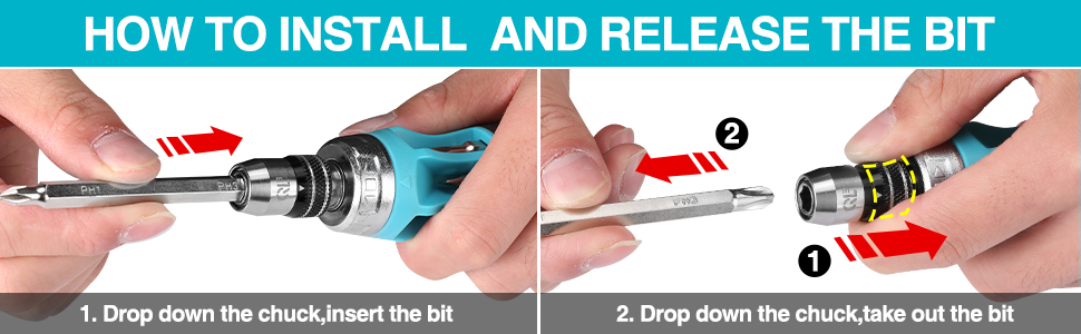 DURATECH Ratcheting Screwdriver 12-in-1 Multi-bit Screw Drivers Premium ...