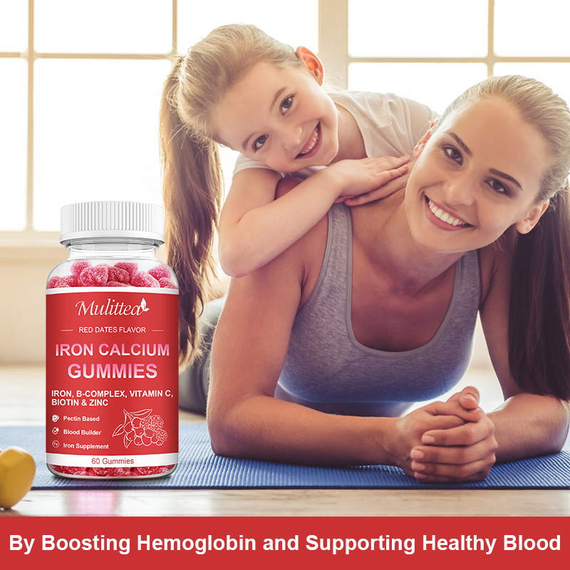 Mulittea Iron Calcium Gummies Blood Builder Natural Iron Supplement ...