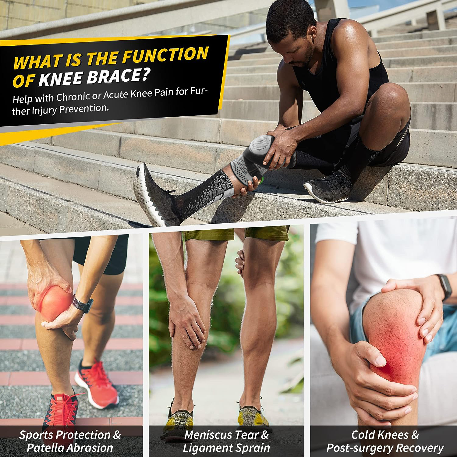 NEENCA Patellar Tracking Knee Brace with Butterfly Shaped Strap ...