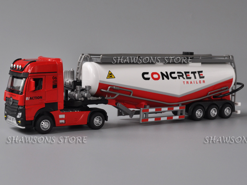 1:50 Scale Diecast Model Truck Toy Tractor With Concrete Mixer Semi ...
