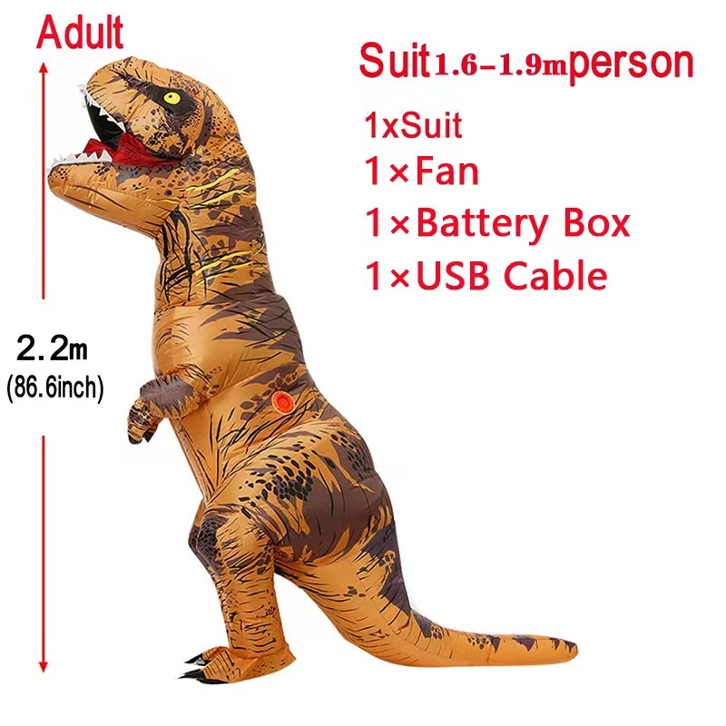 Halloween Cosplay T-Rex Jurassic Fancy Costume Inflatable Dinosaur ...