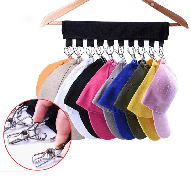 1pc Black Foldable Hat Hanging Clip With Velcro Self-adhesive Clip For ...