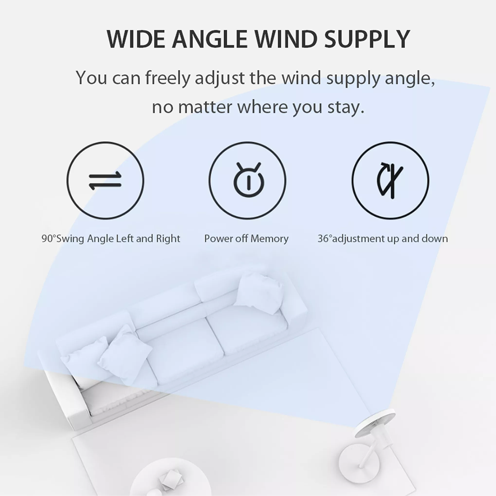Xiaomi Mi Smart Standing Fan 2 Lite Air Cooling Fan Height Adjustable ...