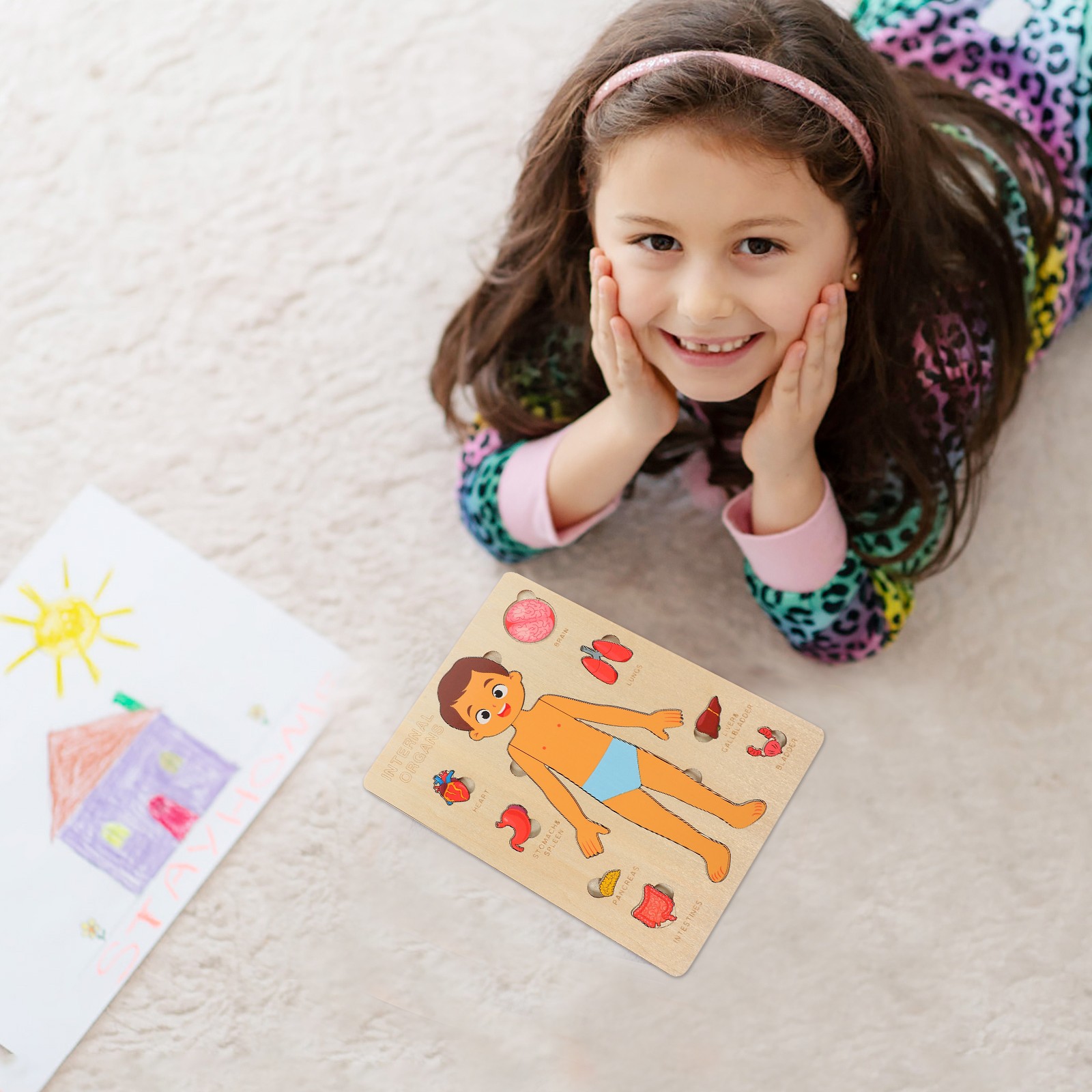 Montessori Wooden Jigsaw Puzzles Anatomy Game Human Body Puzzles ...