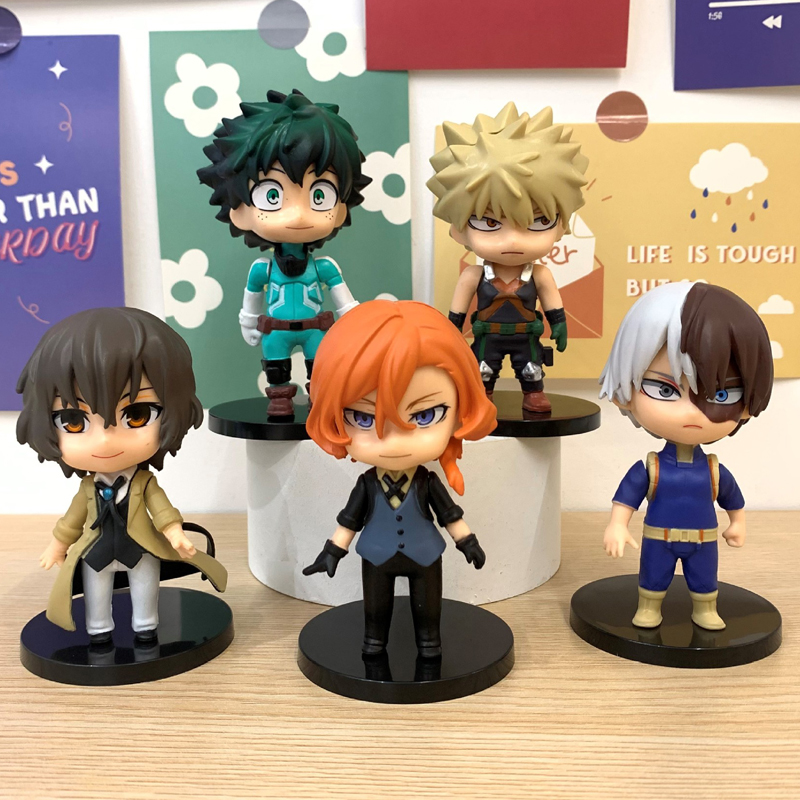 5Pcs/Set 10cm Anime My Hero Academia Stray Dogs Dazai Osamu Midoriya ...