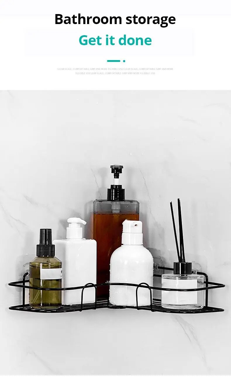 1PC Iron Triangle Rack For Kitchen Bathroom Storage Rack Thickened Love ...